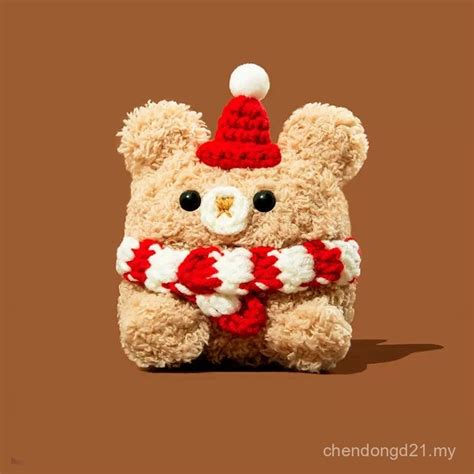 Plush Scarf Bear Huawei Freebuds I Earphone Case I Knitted Pro Cartoon Protective Case