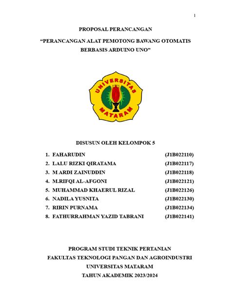 Proposal Perancangan Pemotongan Bawang Otomatis Berbasis Arduino Uno Pdf