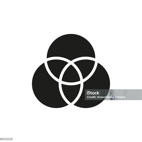 interlocking circles design unity and connection concept simple abstract vector illustration eps