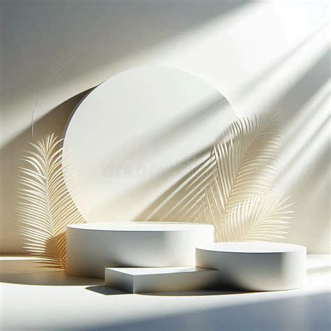 Elegant Minimalist Display With Tropical Flair For Product Display Stock Illustration