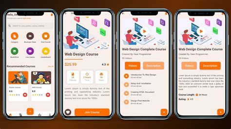 Education App Ui Design In Flutter Flutter Ui Design Tutorial Youtube
