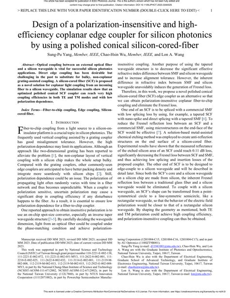 Pdf Design Of A Polarization Insensitive And Highefficiency Coplanar