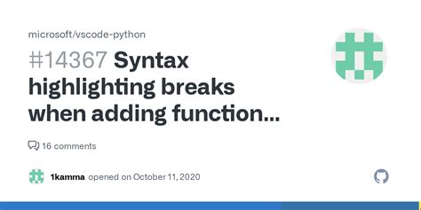 Syntax Highlighting Breaks When Adding Function Return Type Mplspylance · Issue 14367