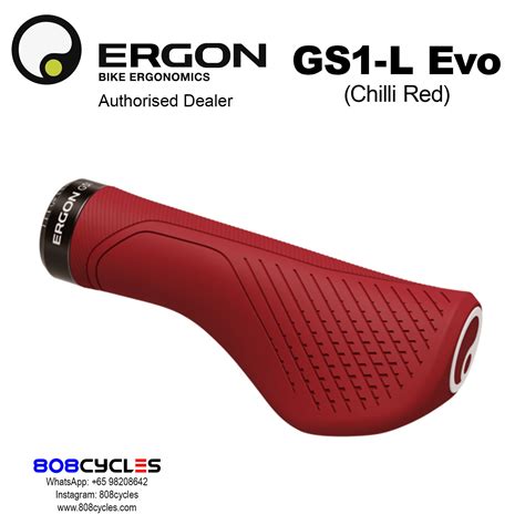 Ergon Gs1 L Evo Handlebar Grips Chilli Red 808 Cycles