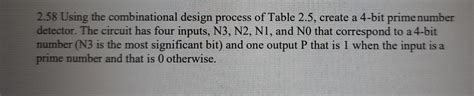 solved 2 58 using the combinational design process of table