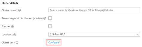 快速入门创建新群集 Azure Cosmos DB for MongoDB vCore Azure Docs