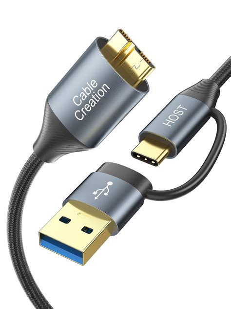 CableCreation USB C Hard Drive Cable 1FT 5Gbps USB A C To Micro B Cable USB 3 0 Cable