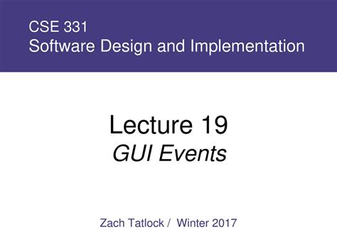 Cse 331 Software Design And Implementation Ppt Download