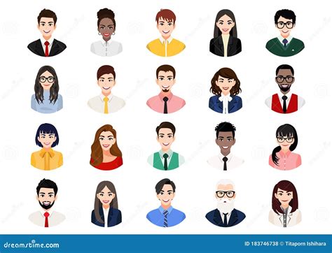 Big Bundle Of Different People Avatars Set Of Male And Female