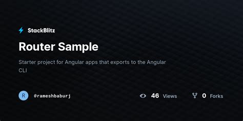 Router Sample Stackblitz