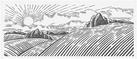 图形化的乡村景观。 图形化的乡村景观。