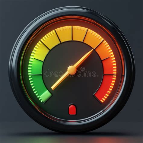 Colorful Gauge With Green Yellow And Red Readings Indicating