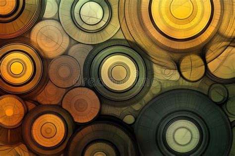 Illustration Of A Collection Of Abstract Circular Patterns In Various Sizes And Colors