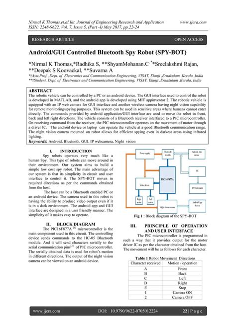 Androidgui Controlled Bluetooth Spy Robot Spy Bot Pdf