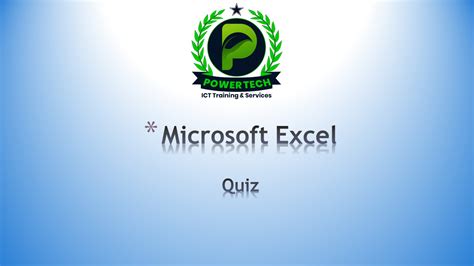 Microsoft Excel Quiz Power Tech