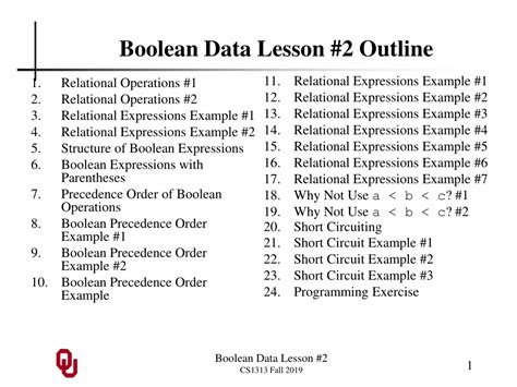 Ppt Boolean Data Lesson 2 Outline Powerpoint Presentation Free Download Id8979031