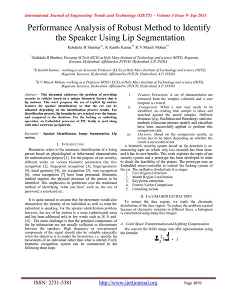 Performance Analysis Of Robust Method To Identify