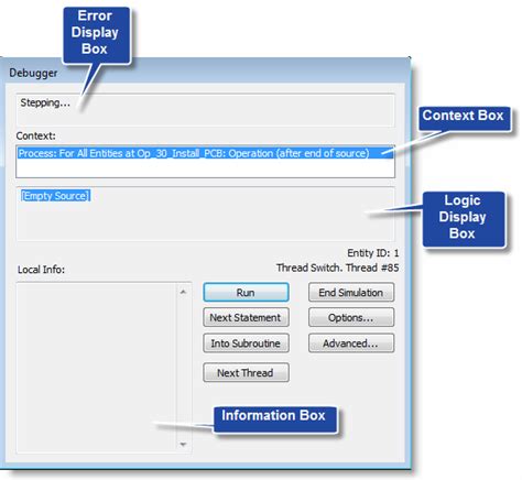 Debugging Process Simulator Logic