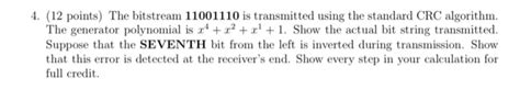 Solved 4 12 Points The Bitstream 11001110 Is Transmitted