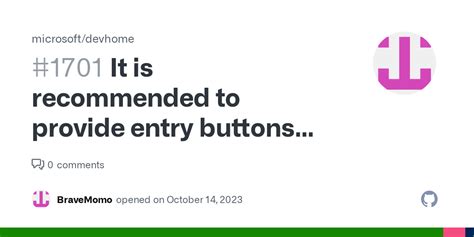 It Is Recommended To Provide Entry Buttons For Development Environments