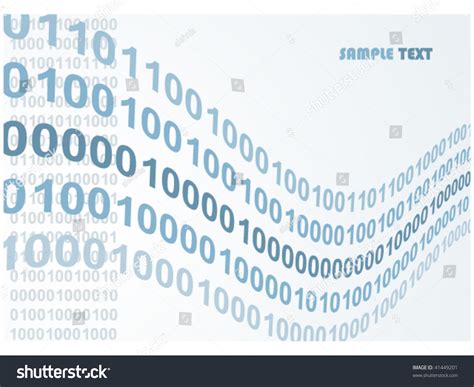 Abstract Binary Code Waves Vector Illustration Background With Copyspace For Your Text Also