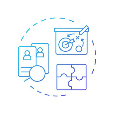 Analítica Y Personal Planificación Azul Degradado Concepto Icono