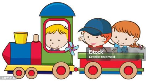 기차를 타고 세 아이 3 명에 대한 스톡 벡터 아트 및 기타 이미지 3 명 교통수단 기관차 Istock