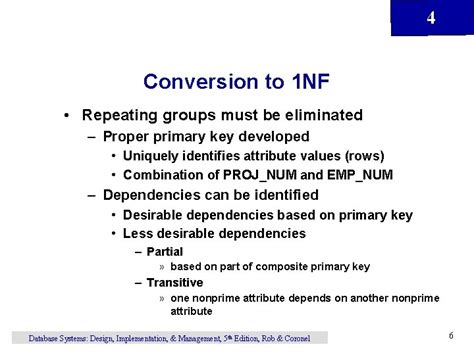 4 Chapter 4 Normalization Of Database Tables Database