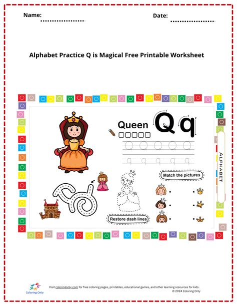 Alphabet Practice Q Is Magical Free Printable Worksheet
