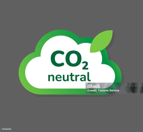 Co2 중립 엠블럼 기호 아이콘 탄소 발자국 스티커 아이콘이 없습니다 잎 탄소 중립성 개념 벡터 일러스트와 플랫 스타일 녹색 구름 지구 온난화를 막는 친환경적인 환경 탄소