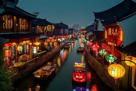 苏州ai数字艺术 苏州中国风夜景运河传统中式建筑灯笼装饰商业照片 Ai图片免费下载png格式4032像素编号71536073 千图网