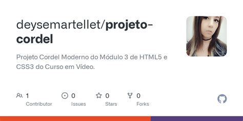 Github Deysemartelletprojeto Cordel Projeto Cordel Moderno Do