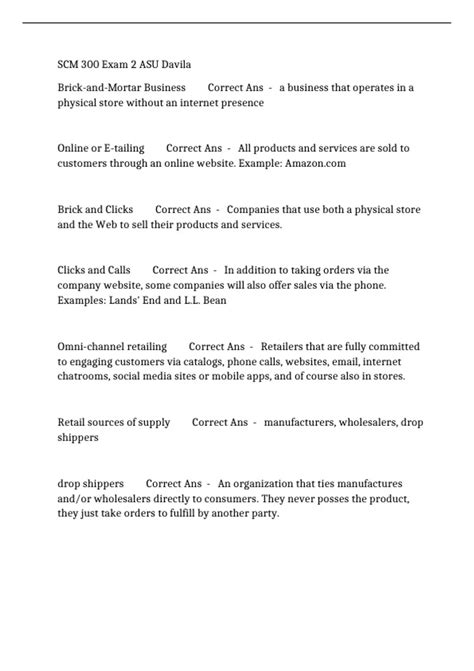 SCM Exam ASU Davila Questions Answers A SCM Stuvia US
