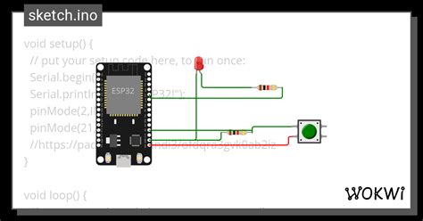 Led Satu Dan Tombol Ino Wokwi ESP32 STM32 Arduino Simulator