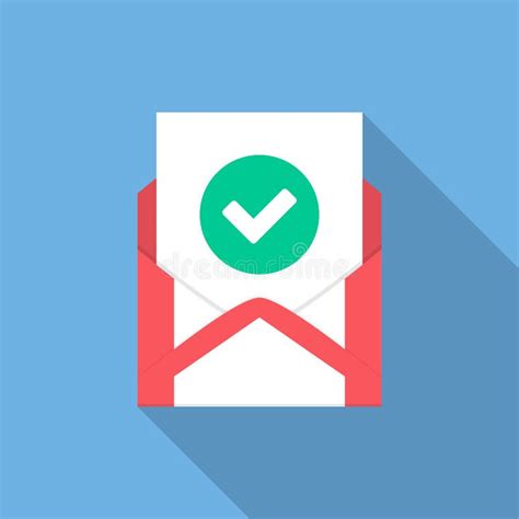 Envelope With Document And Round Green Check Mark Icon Vector Illustration Stock Illustration