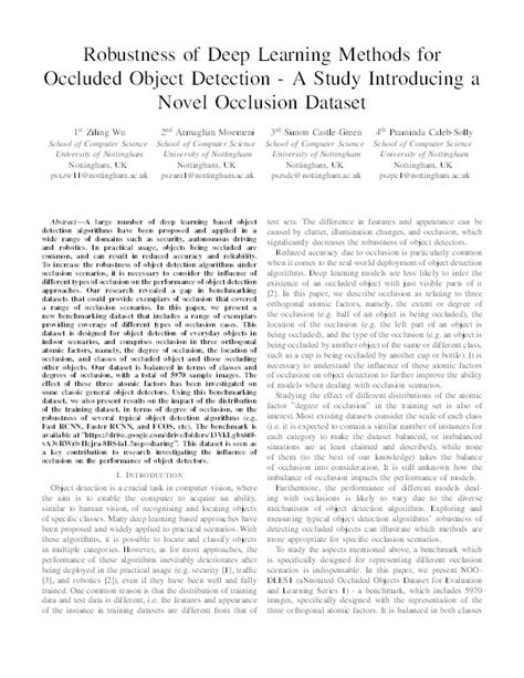 Robustness Of Deep Learning Methods For Occluded Object Detection A