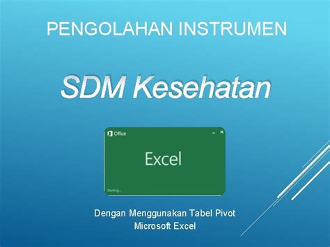 PENGOLAHAN INSTRUMEN SDM Kesehatan Dengan Menggunakan Tabel Pivot