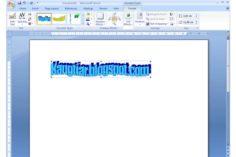 Kang Tiar Cara Membuat Teks WordArt Di Microsoft Word 2007