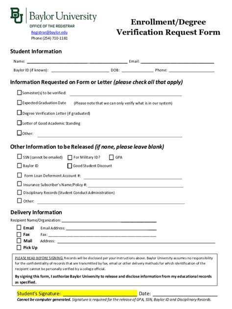 Enrollment Degree Verification Request Form Fill Out And Sign Online