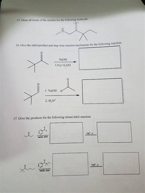 solved draw all forms of the enolate for the following