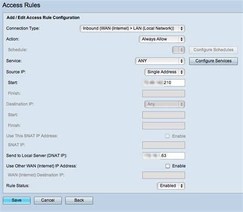 RV180 Access Rules One To One NAT Cisco Community