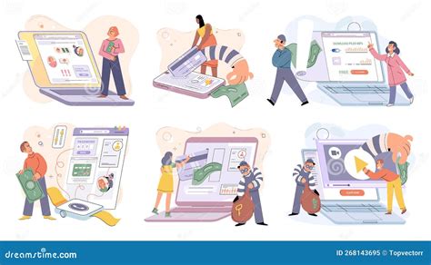 Hacker Activity Big Set Hacking Computer Phishing Account Cyber