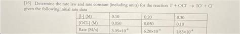Solved 16 Determine The Rate Law And Rate Constant Chegg Com