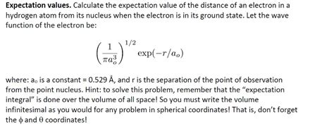 Solved Expectation Values Calculate The Expectation Value