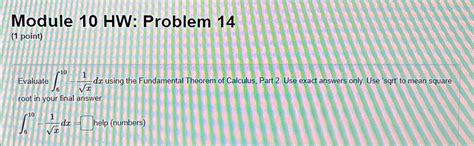 Solved Module 10 ﻿hw Problem 141 ﻿pointevaluate