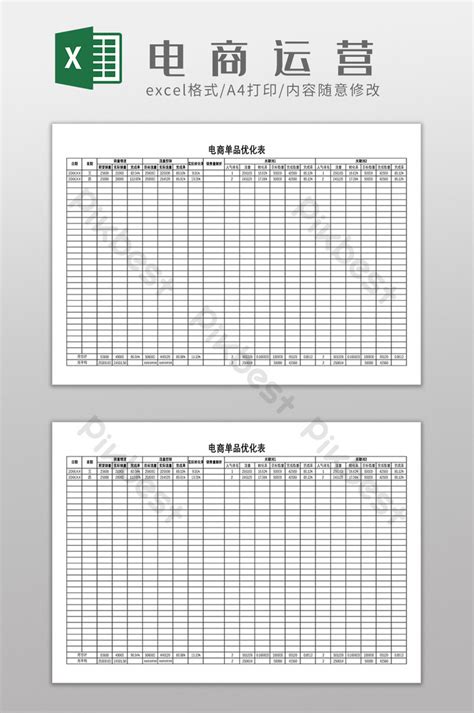 E Commerce Single Product Optimization Table With Formula Excel Xls