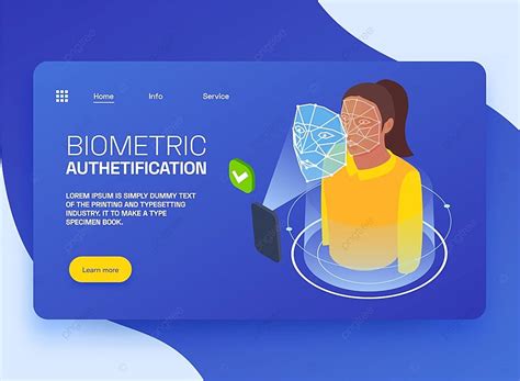 Biometric Authentication Isometric Horizontal Banner With Face