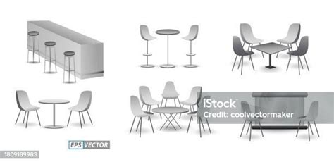 현실적인 무역 전시회 의자와 테이블 또는 흰색 빈 전시 키오스크 또는 스탠드 부스 기업 광고 세트 3d 렌더링 부스에 대한 스톡 벡터 아트 및 기타 이미지 Istock