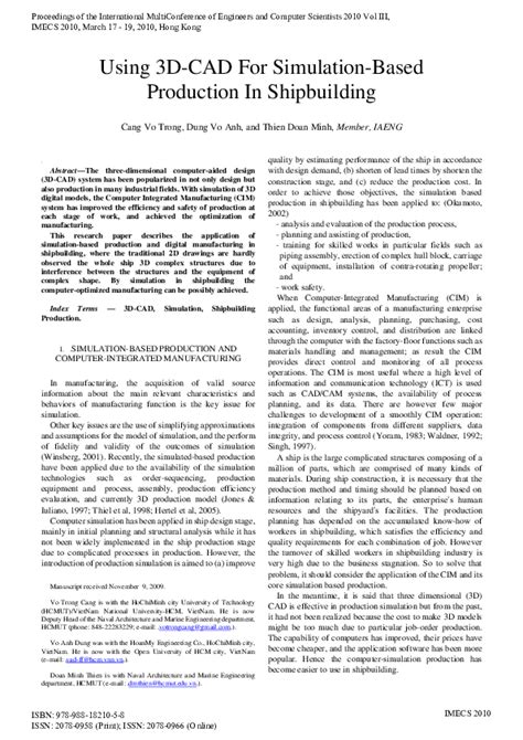 Pdf Using 3d Cad For Simulation Based Production In Shipbuilding