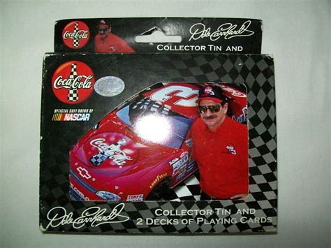Coca Cola Nascar Dale Earnhardt Collector Tin And 2 Decks Of Bicycle